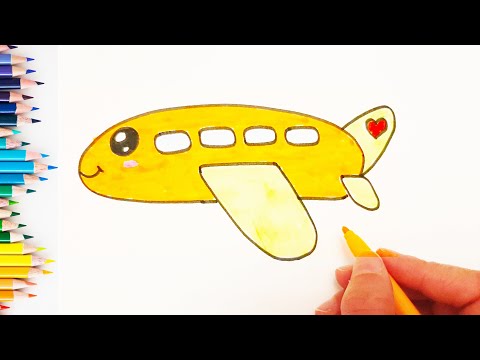 Sevimli Uçak Çizimi - How to Draw Cute Airplane - Kolay Çizimler -  Çocuk Çizimleri