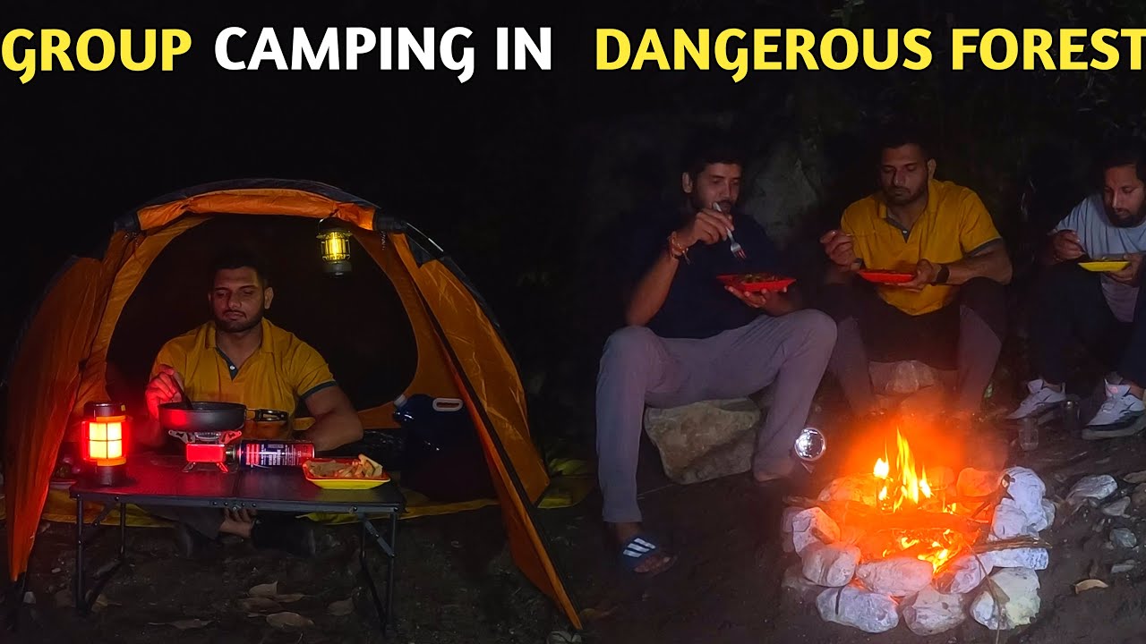 Group Camping In Dangerous Forest River | Night River Camping In Dense ...