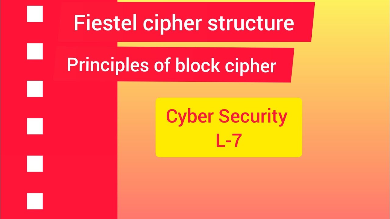 Cyber Security L7|fiestel cipher structure|principles of block cipher ...