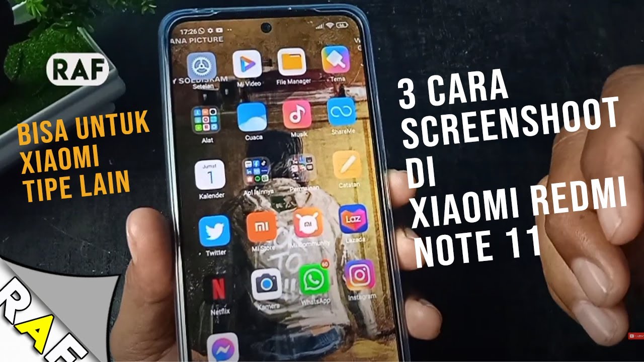 3 Cara Screenshot Xiomi Redmi Note 11 dan Tipe Lainya - YouTube