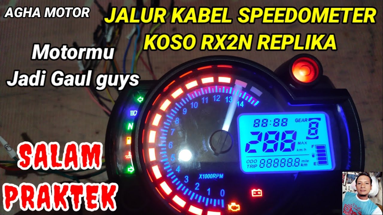 jalur kabel speedometer koso rx2n replika - YouTube