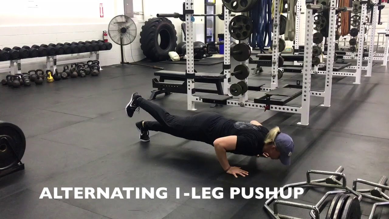 Alternating 1-Leg Push-up - YouTube