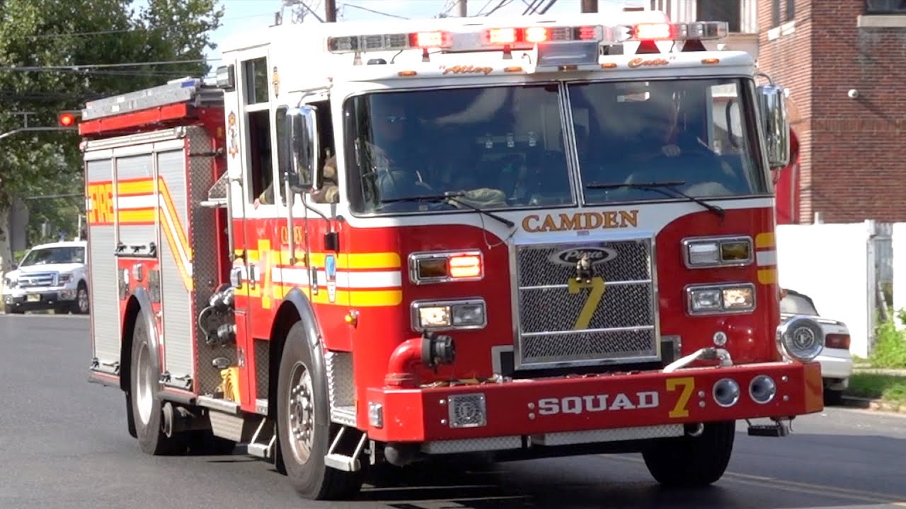 Camden Fire Department Squad 7 & Battalion 1 Responding - YouTube