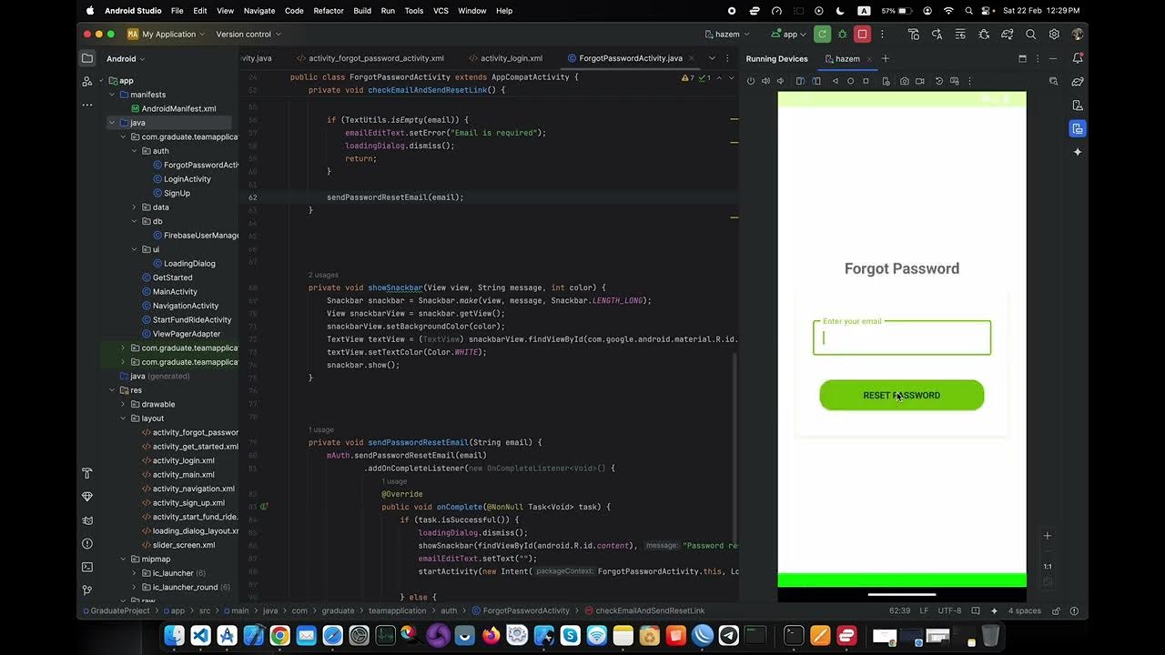 reset password | android | java - YouTube