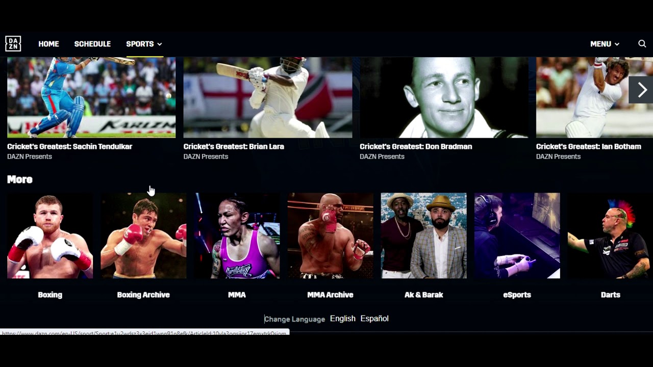 DAZN- A look at Content & UI - YouTube