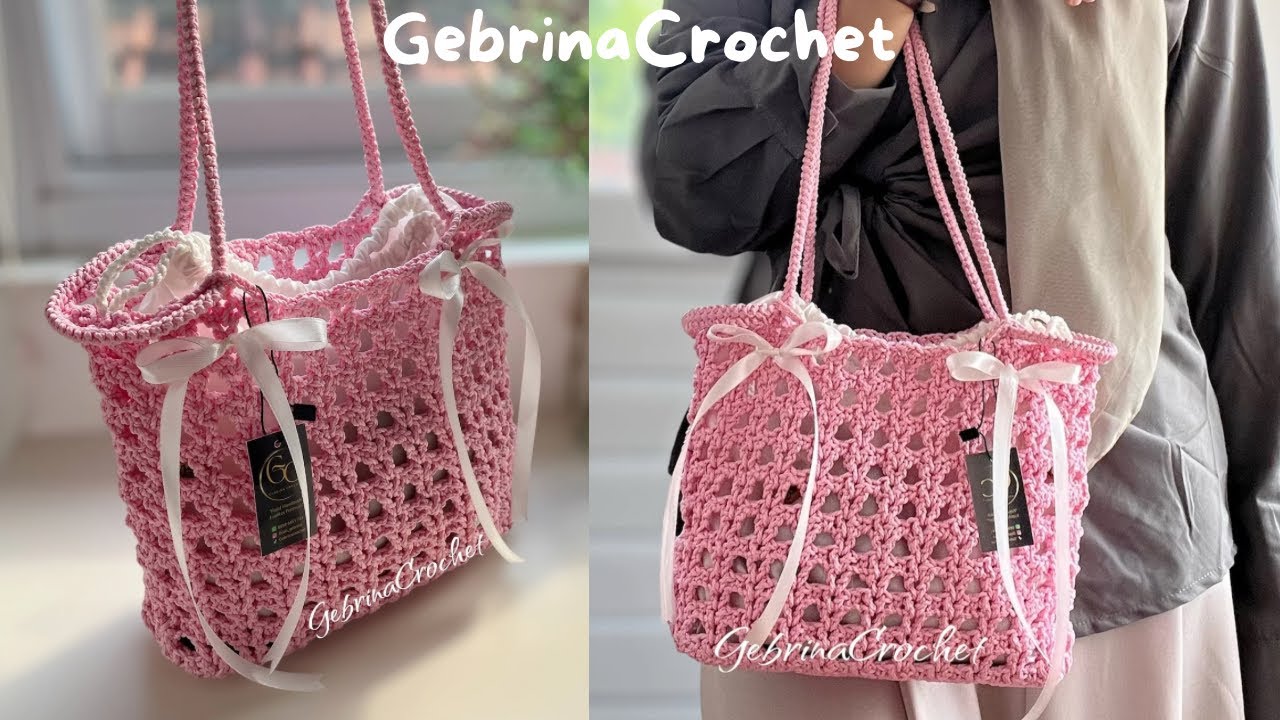 Crochet Shoulder Bag For Beginner // Tas Rajut Bahu Motif Lucu ...