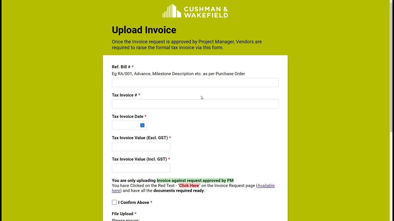 C&W India | D&B Projects | Uploading Your Invoices - YouTube