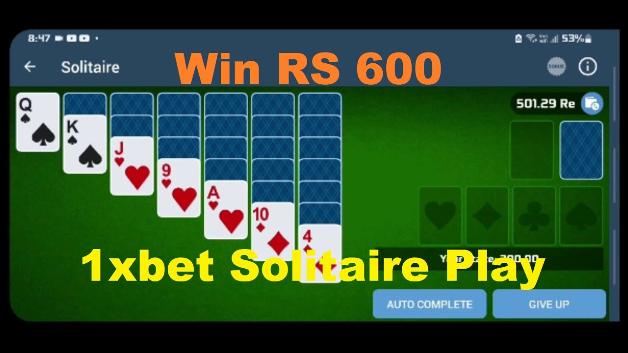 Win 1X-BET Solitaire Game RS 600 How To Play Solitaire Trick [Tutorial]-41 - YouTube