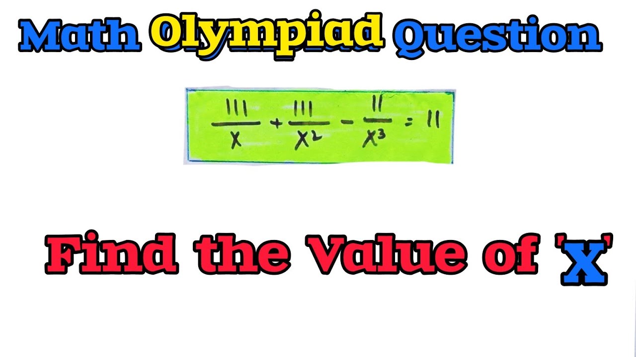 Math Olympiad Question - A nice Math Olympiad Question | Olympiad ...