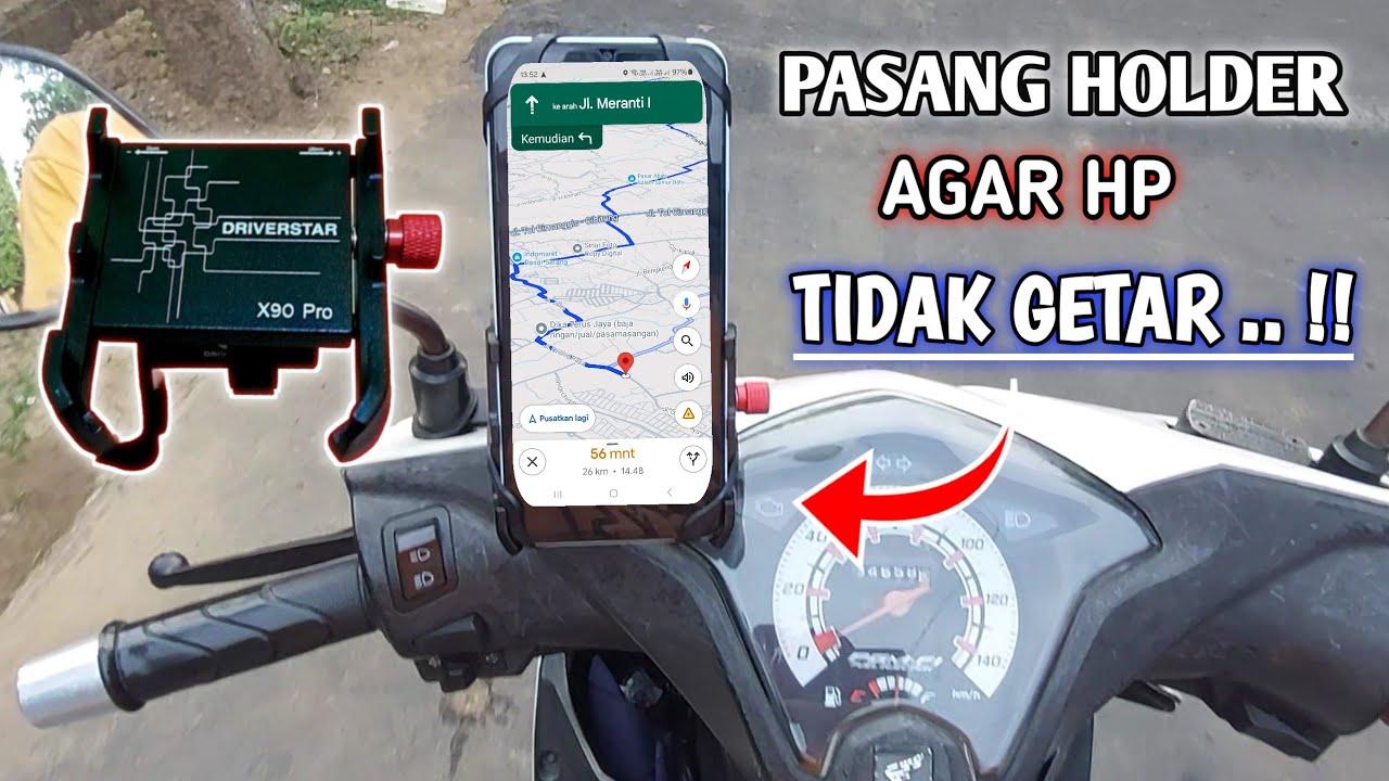 🔴Cara mudah pasang Holder Hp di Motor Beat || Holder hp motor full besi ...
