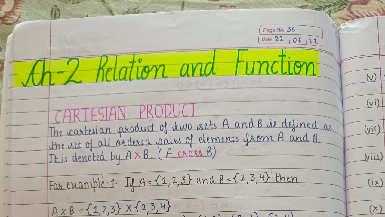 Class 11|JEE Notes|Relation and function|free pdf download| - YouTube