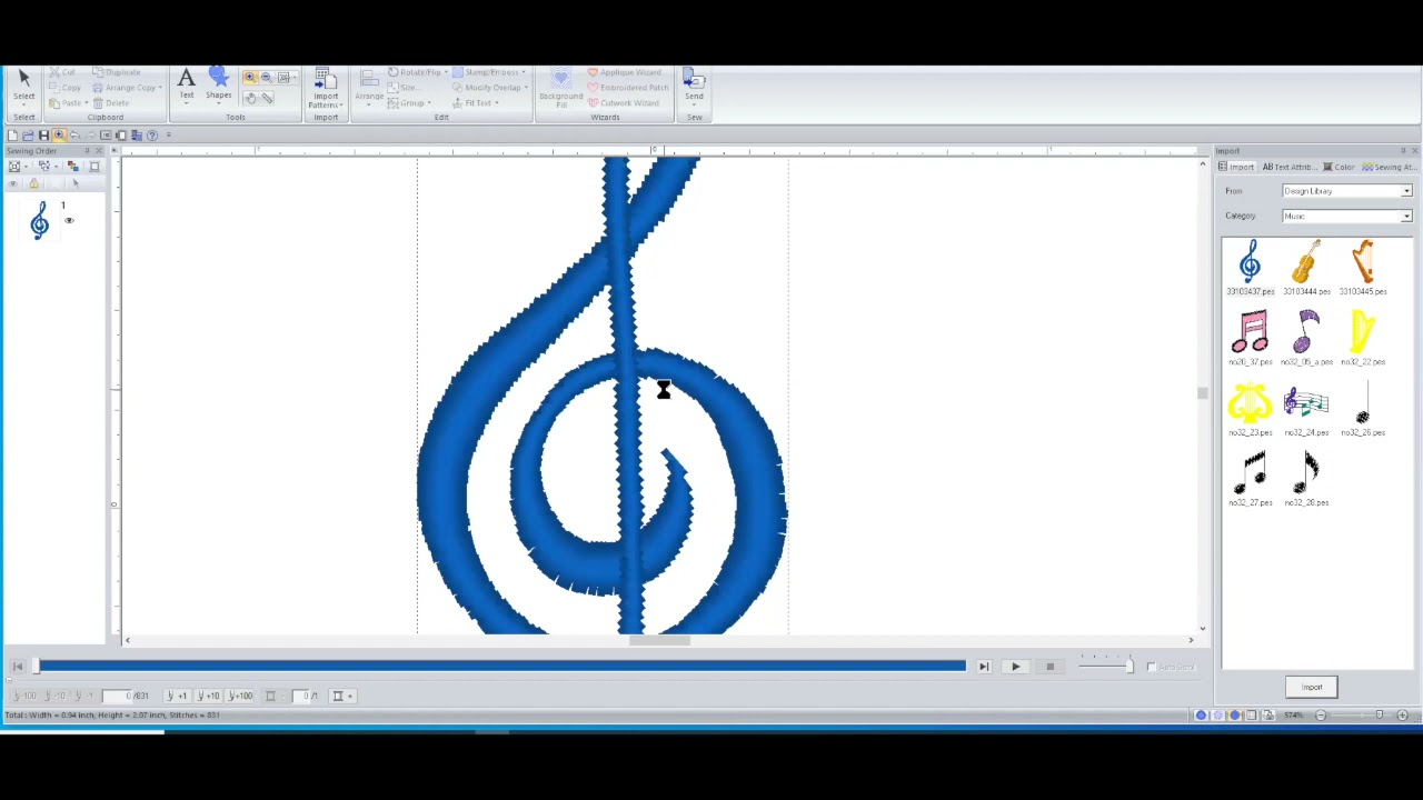 Baby Lock Palette 11 Embroidery Software Tutorial Series using pattern ...