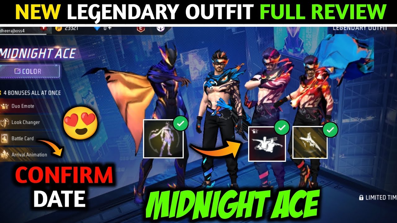 New Midnight Ace Bundle Kab Aayega 😍 | New Legendary Outfit Full Review ...