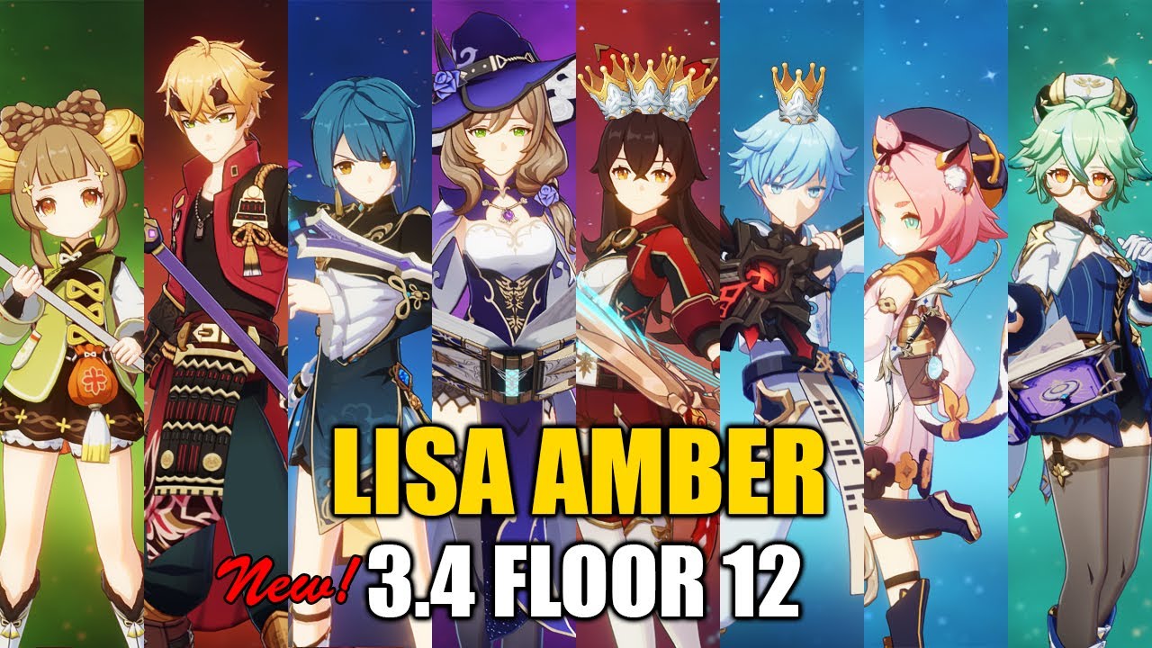 C3 Lisa C4 Yaoyao & C5 Amber C6 Chongyun - New 3.4 Spiral Abyss Floor ...