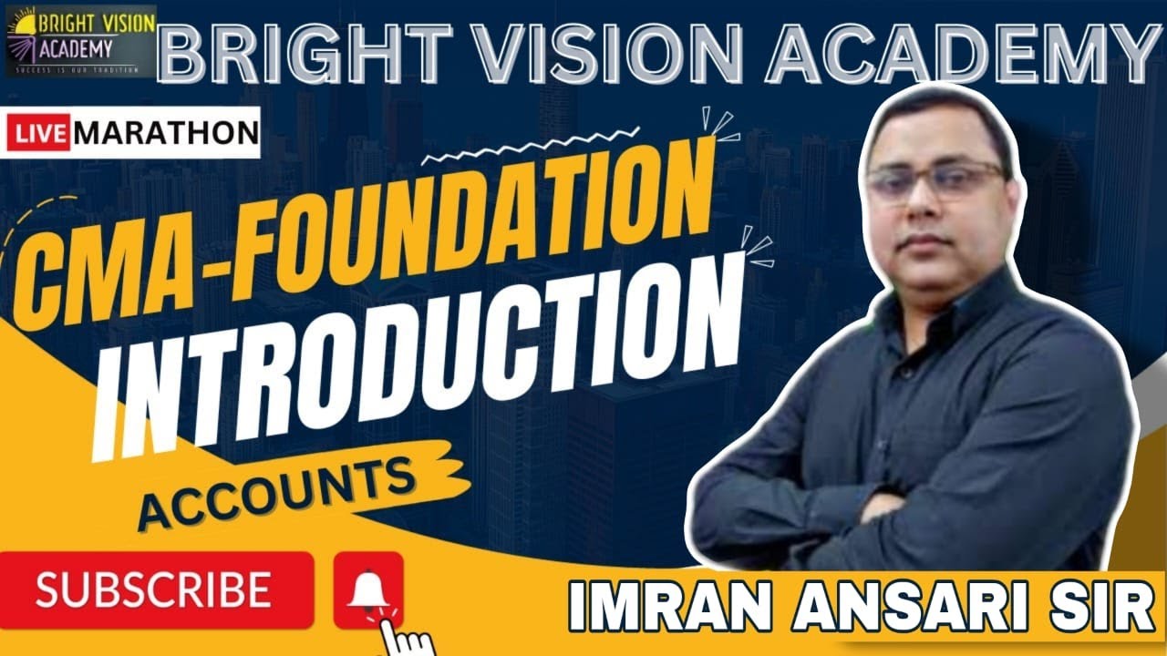 BRIGHT VISION ACADEMY || CMA FOUNDATION || LIVE MARATHON || ACCOUNTS ...