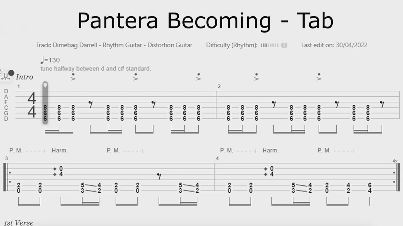 Pantera Becoming - Tab - YouTube