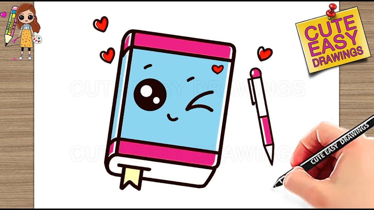 How to Draw a Note Book and Pen Easy Step by Step - YouTube
