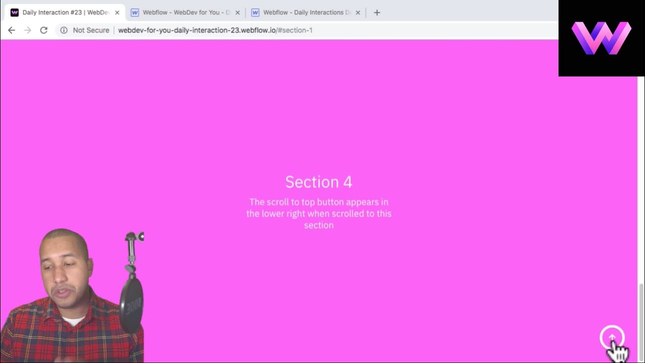 Daily Interaction #23 | Scroll to Top Button | WebDev For You | Made in Webflow - YouTube