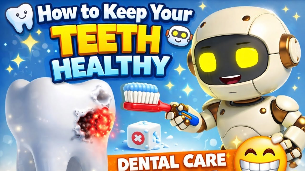 🦷🤖 How to Keep Your Teeth Healthy | Dental Care | 3D Robot Animation ...