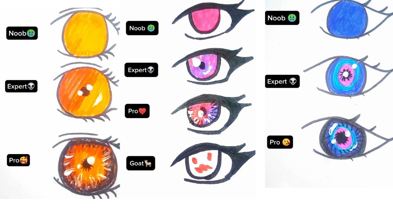 Eyes drawing challenge Which one is your favorite 👍 - YouTube