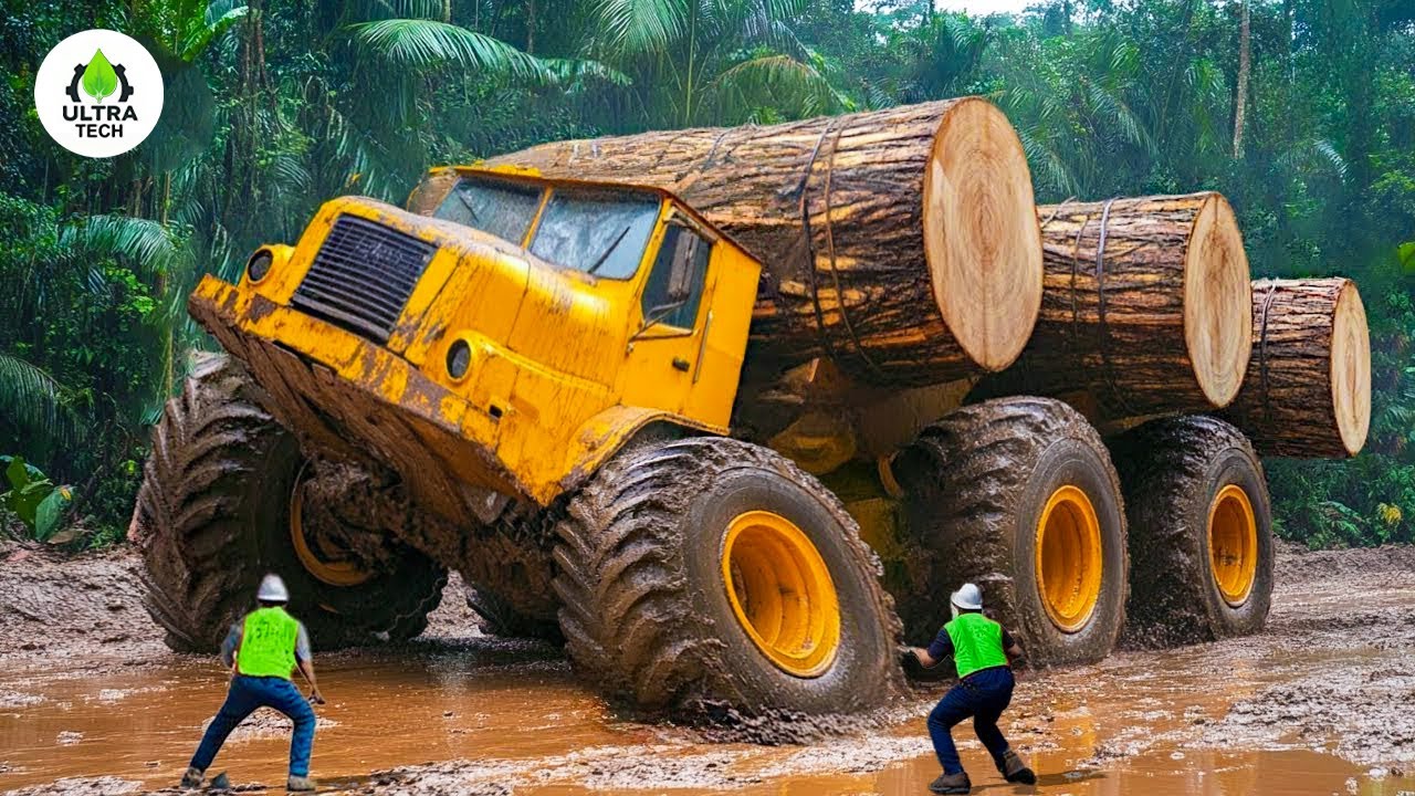 Extreme Dangerous Big Logging Wood Truck Driving Skill | Amazing ...
