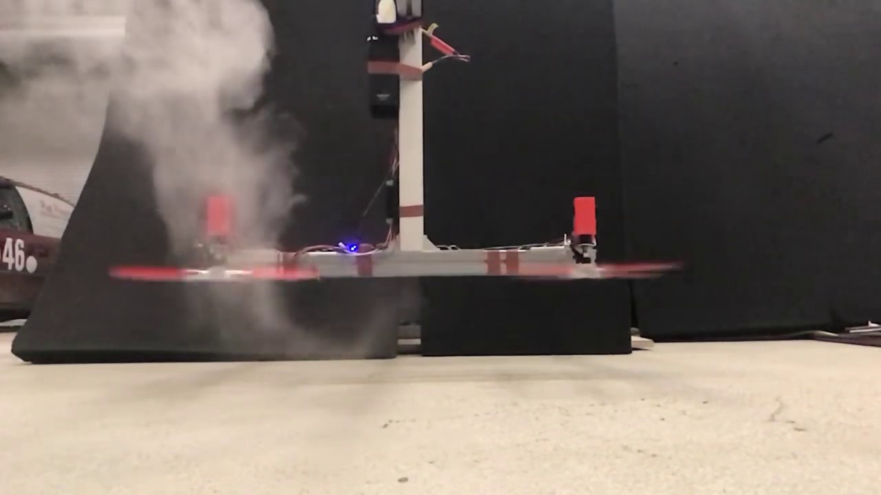 Dual rotor in ground effect flow visualization at 2R - YouTube