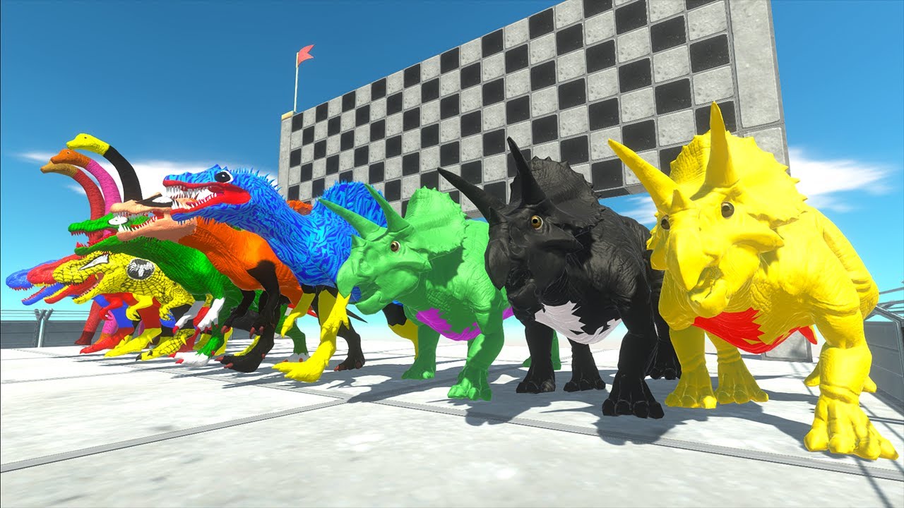 T-rex, Spino, Brachio, Trice Dinosaurus Dc Marvel Hero Speed Race ...