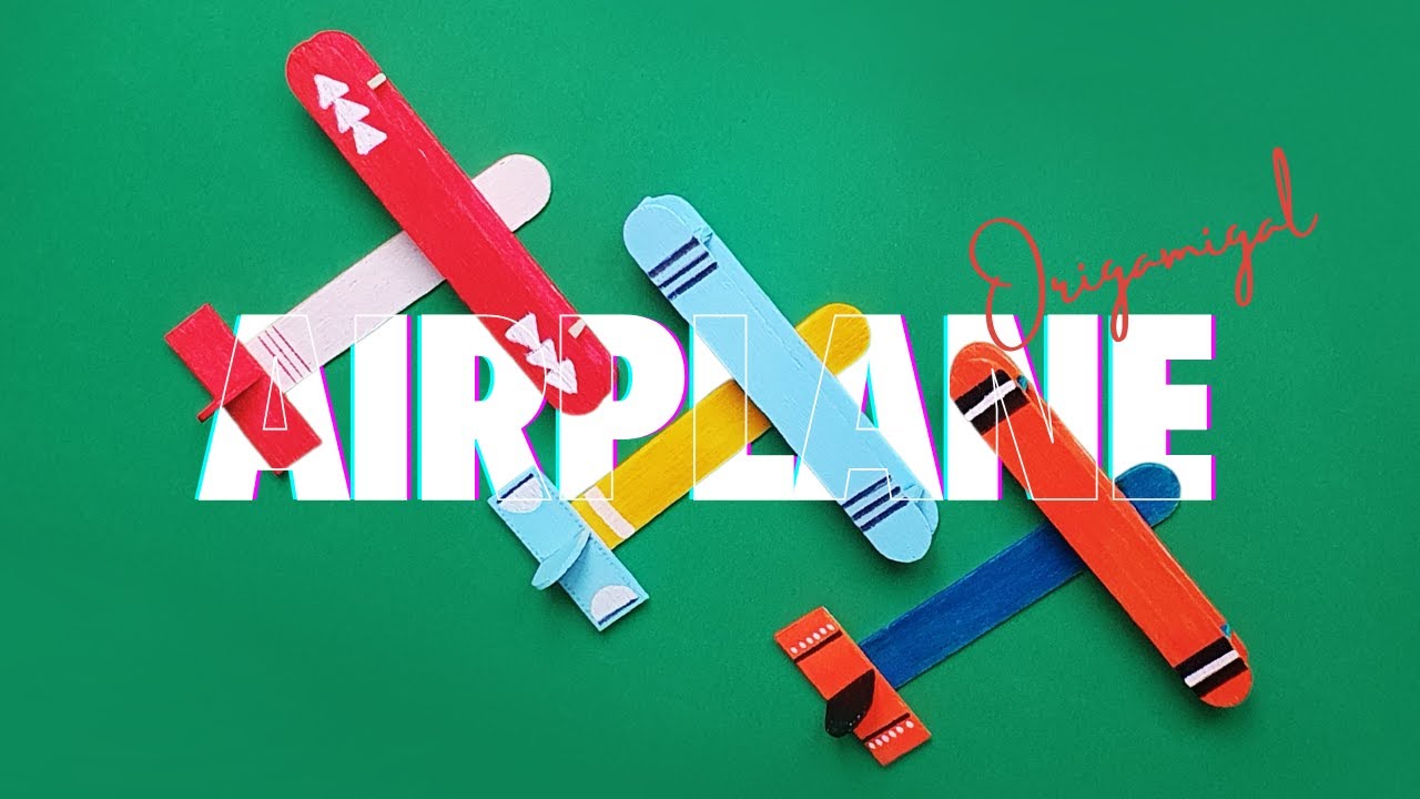 Flight Ready: Easy Ice Cream Stick Airplane Craft Tutorial - YouTube