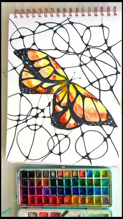 Neurographic art with butterfly #art #doodling #neurographicart - YouTube