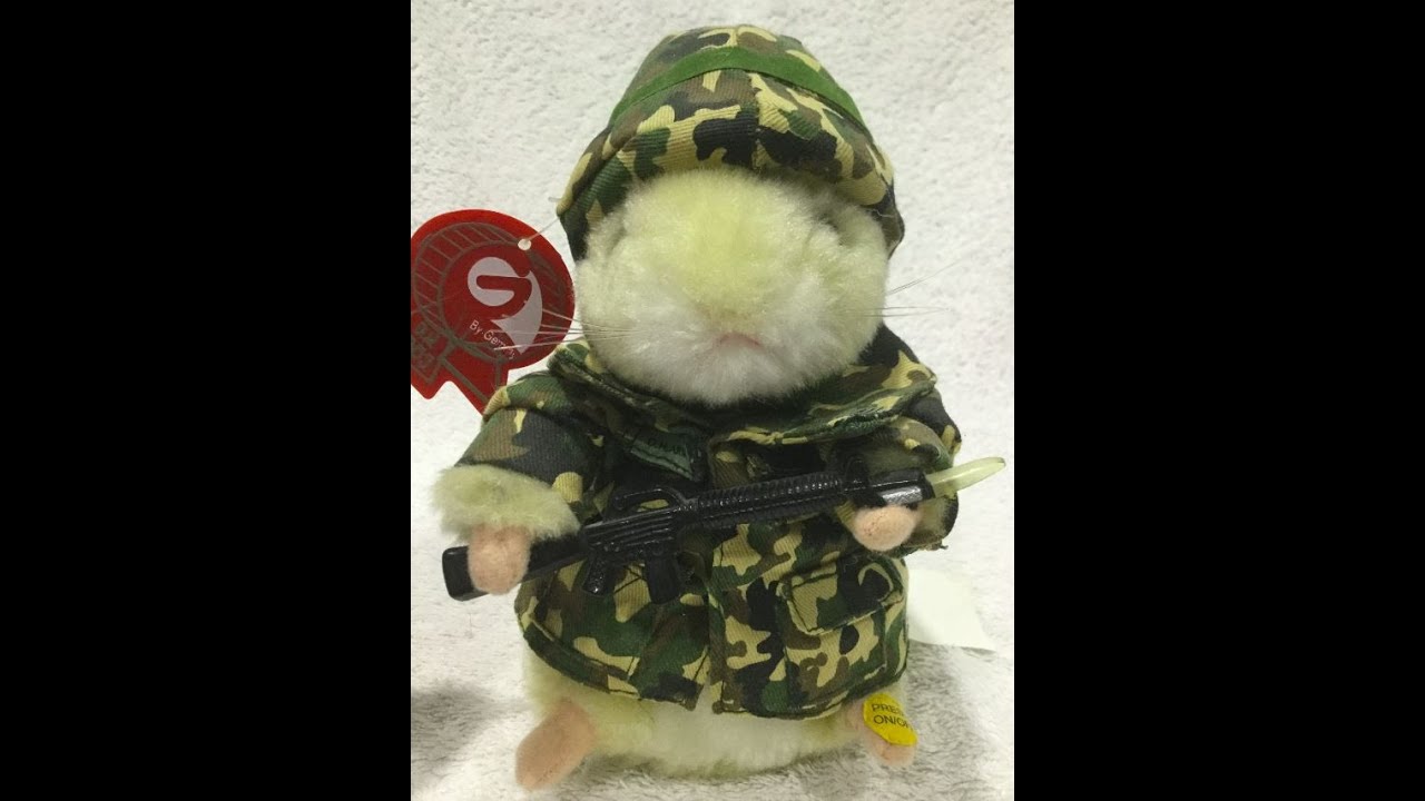 Gemmy Dancing Hamsters Sgt. Scruffy Army Plush The Caissons Go Rolling ...