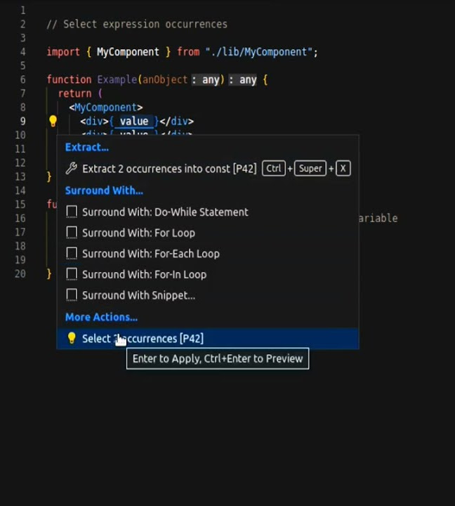 Select expression occurrences #shorts - YouTube