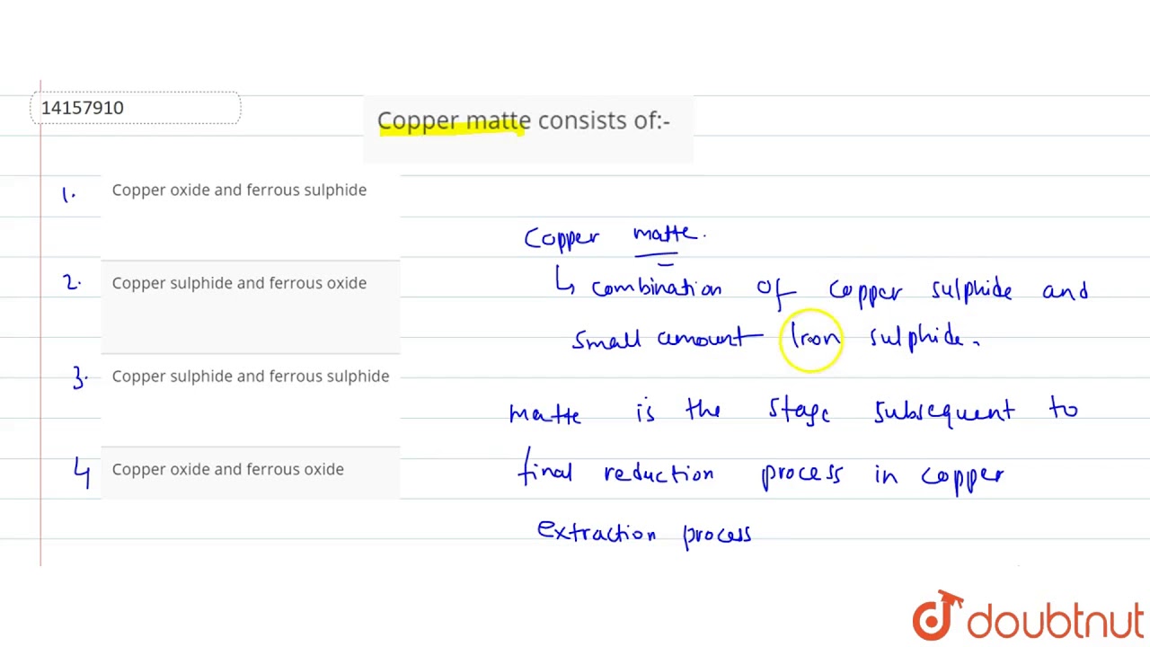 Copper matte consists of:- - YouTube