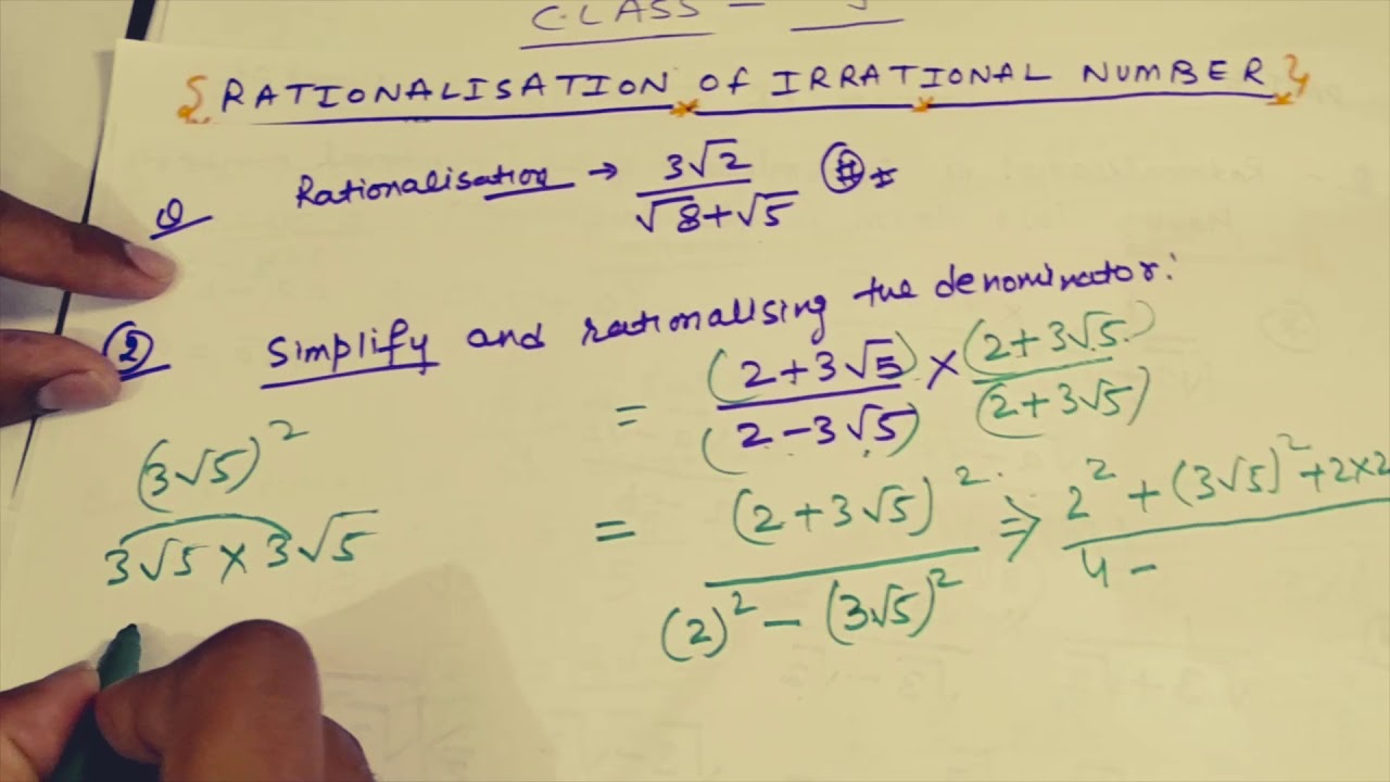 CLASS 9TH PART : NUMBER SYSTEM (RATIONALISATION IMPORTANT QUESTION ...