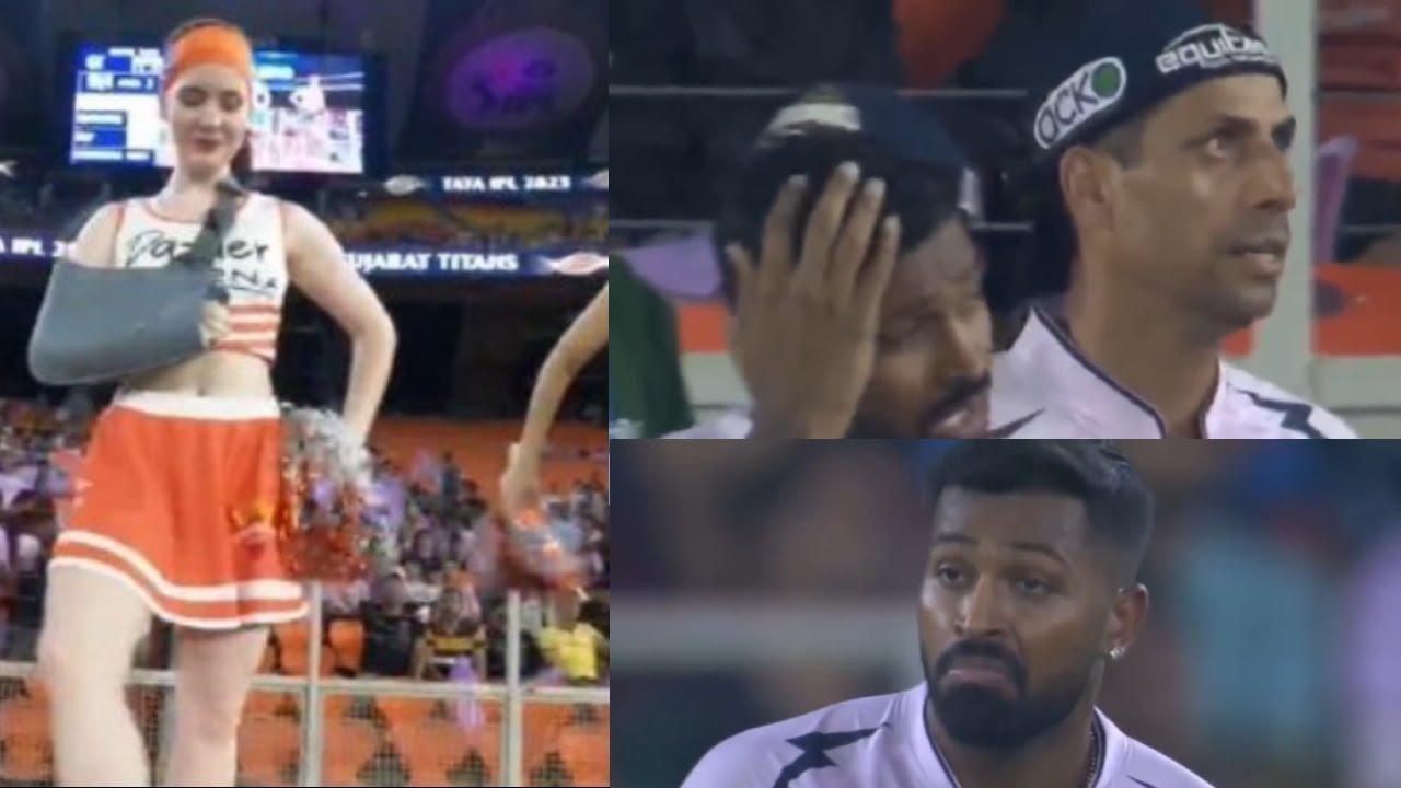 SRH Cheerleader Performs With an Injured Arm | Hardik Shoking Reaction ...