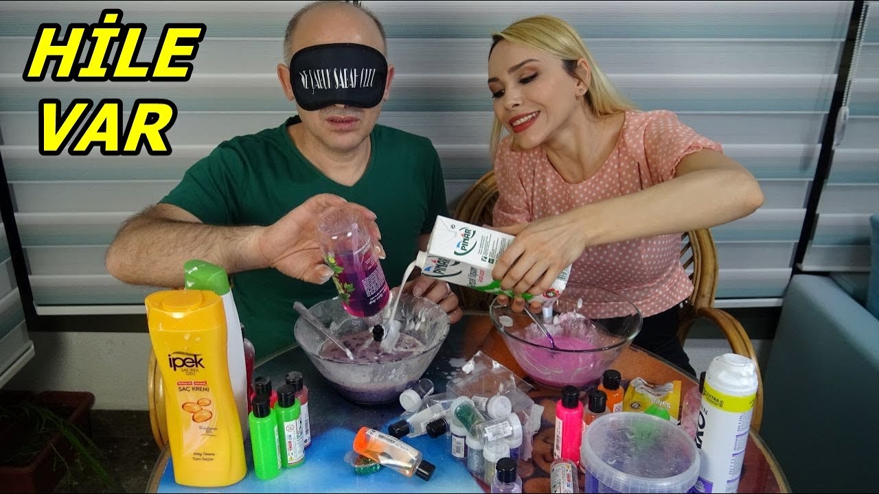 Slime Şakası Gözü Kapalı Slime Challenge Çöplük Slime Rukiye Çetinkaya ...