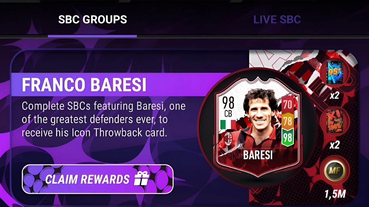 FRANCO BARESI / Icon Throwback / All SBC Solution / MADFUT 23 - YouTube