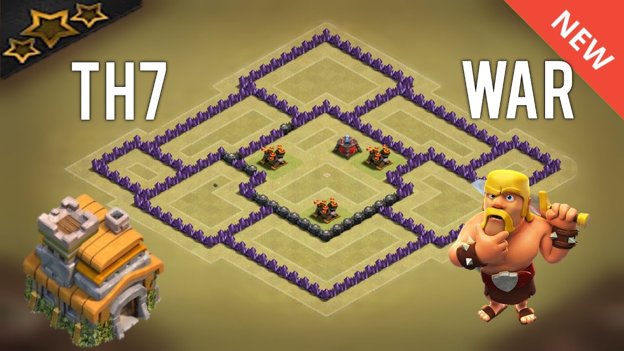NEW TOWN HALL 7 (TH7) WAR BASE LAYOUT | TH7 CoC War Base 2016 - YouTube