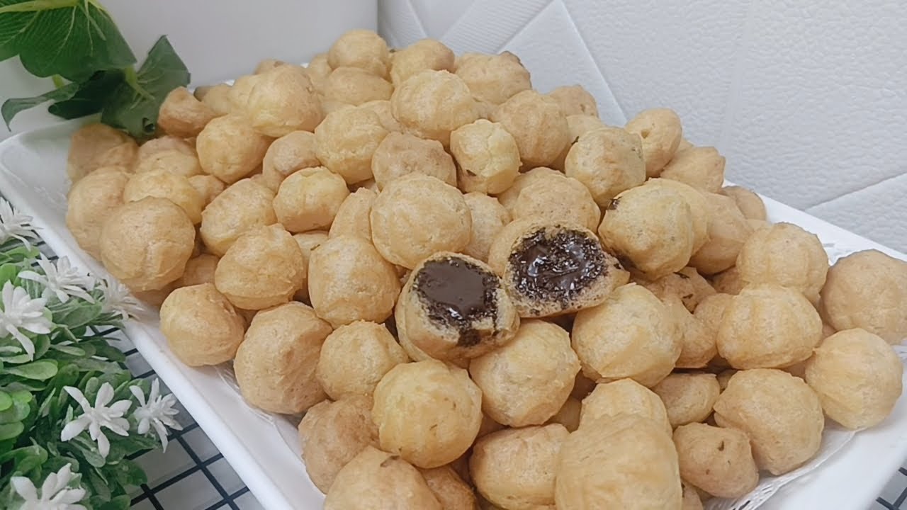 Soes mini isian coklat oven tangkring enak dan renyah tahan lama - YouTube