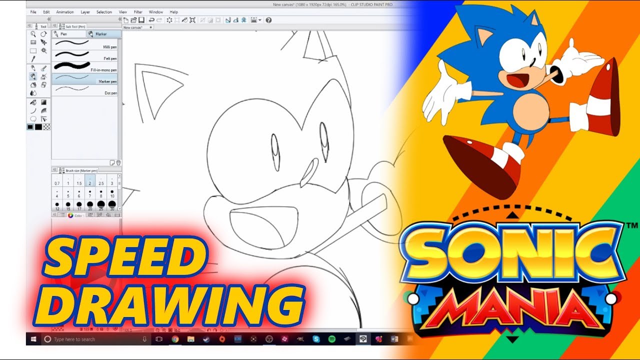 Sonic Mania Speed Drawing! - YouTube