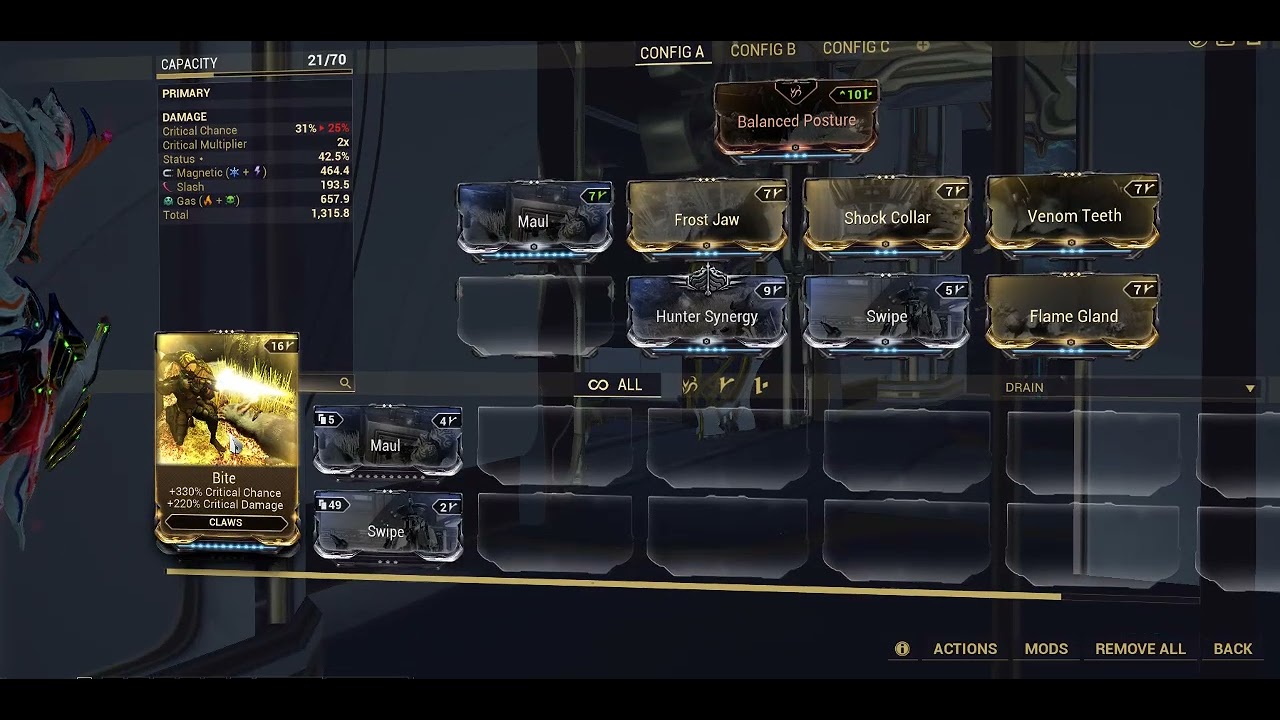 Warframe Bite Mod bug has no effect on stats. - YouTube