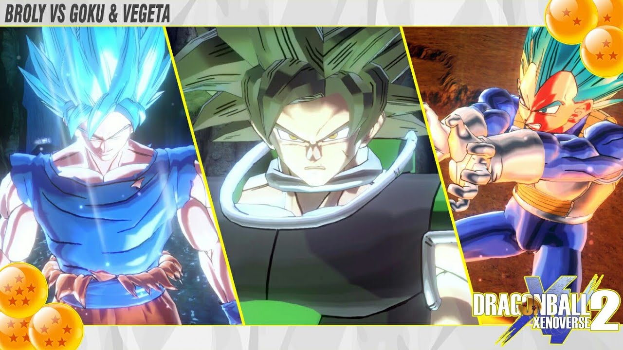 Broly (Restricted Super Saiyan) vs Goku & Vegeta Blue | Dragonball ...
