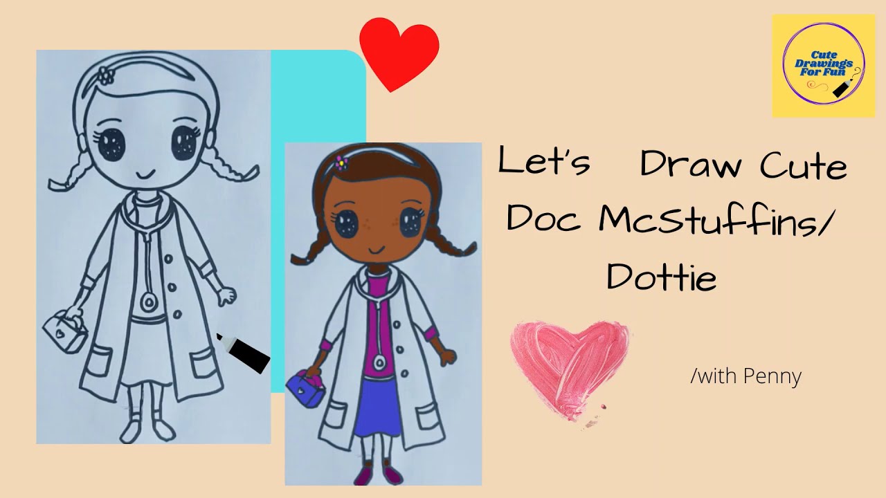 How to Draw Disney's Doc McStuffins Dottie Step By Step - YouTube
