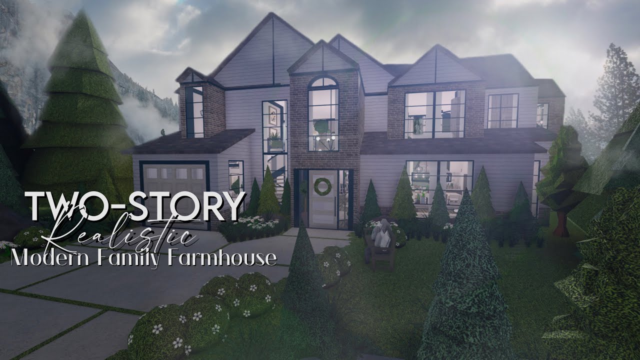 Bloxburg | Two-Story Realistic Modern Family Farmhouse | No Large-plot ...