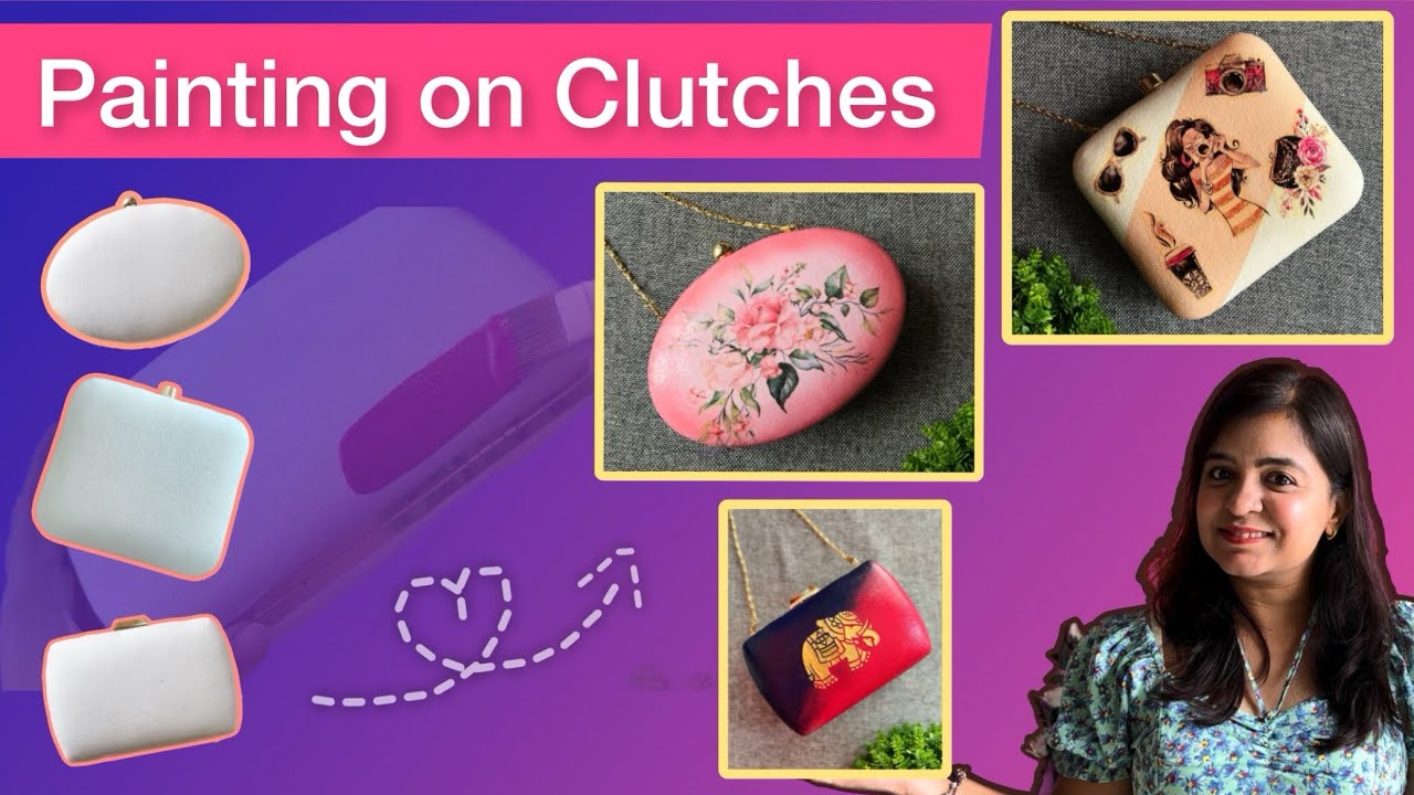 DIY Clutch Bag Tutorial | Painting on Clutches | Kashmira Art - YouTube