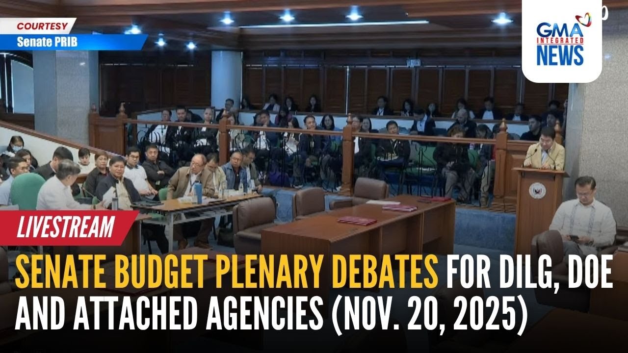 LIVE - Senate budget plenary debates for DILG, DOE (Nov. 20, 2025 ...