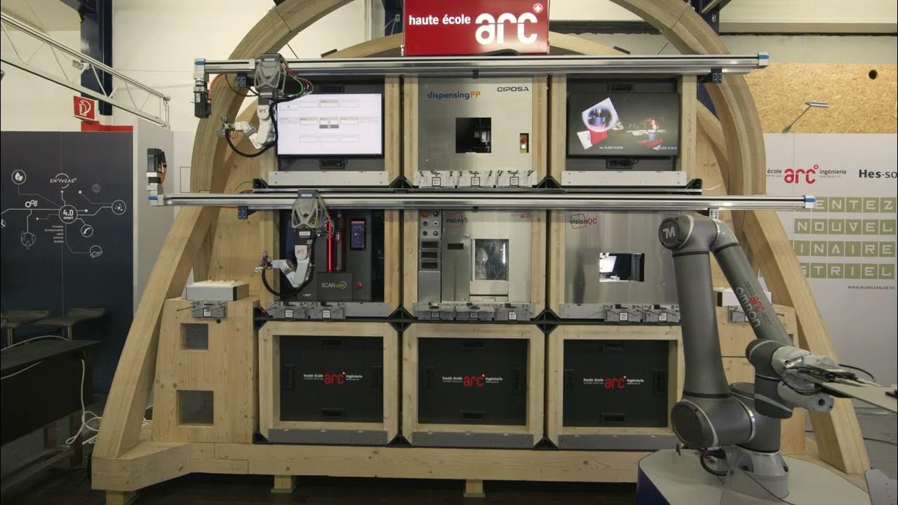 MicroLean Lab: nouvelle version du démonstrateur de la micro-usine 4.0 - YouTube