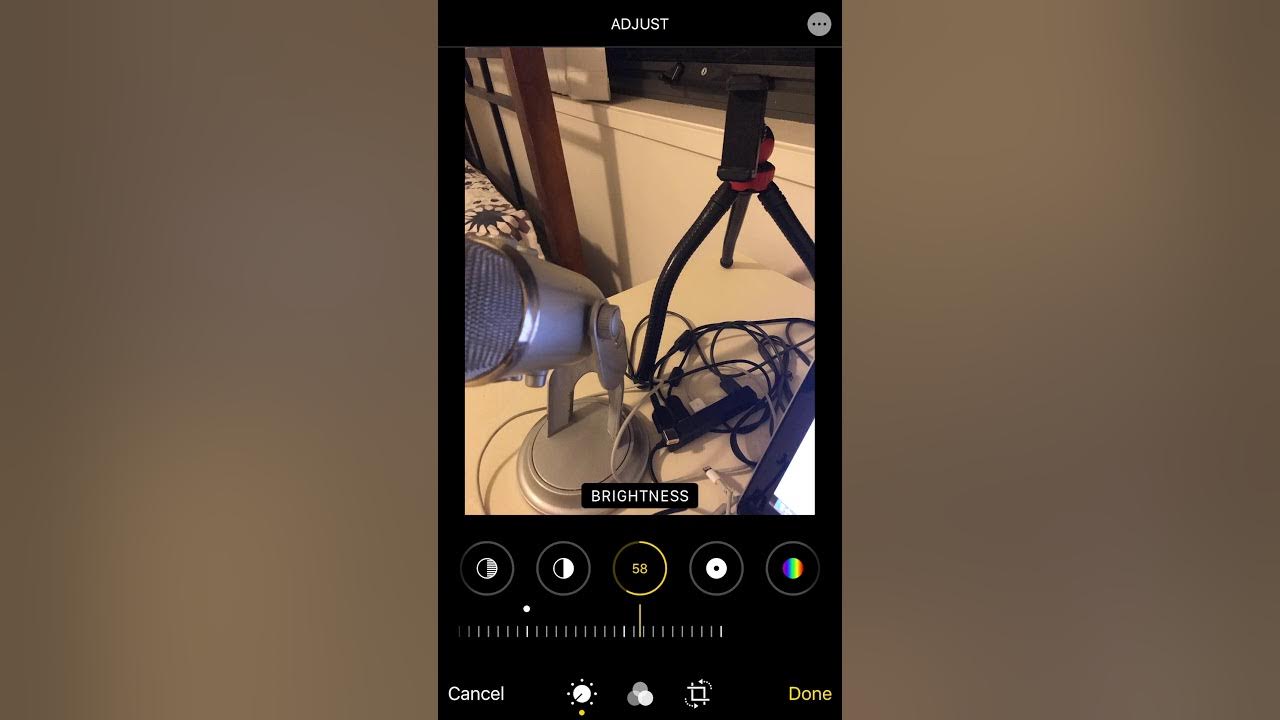 Change Exposure, brightness, contrast, saturation of photo in iPhone Camera app - YouTube