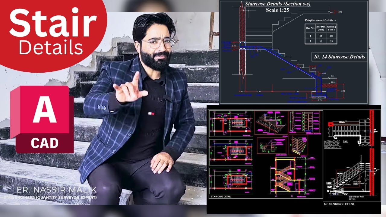 Types of Staircase Sections in AutoCAD | Complete Stair Drafting Guide ...