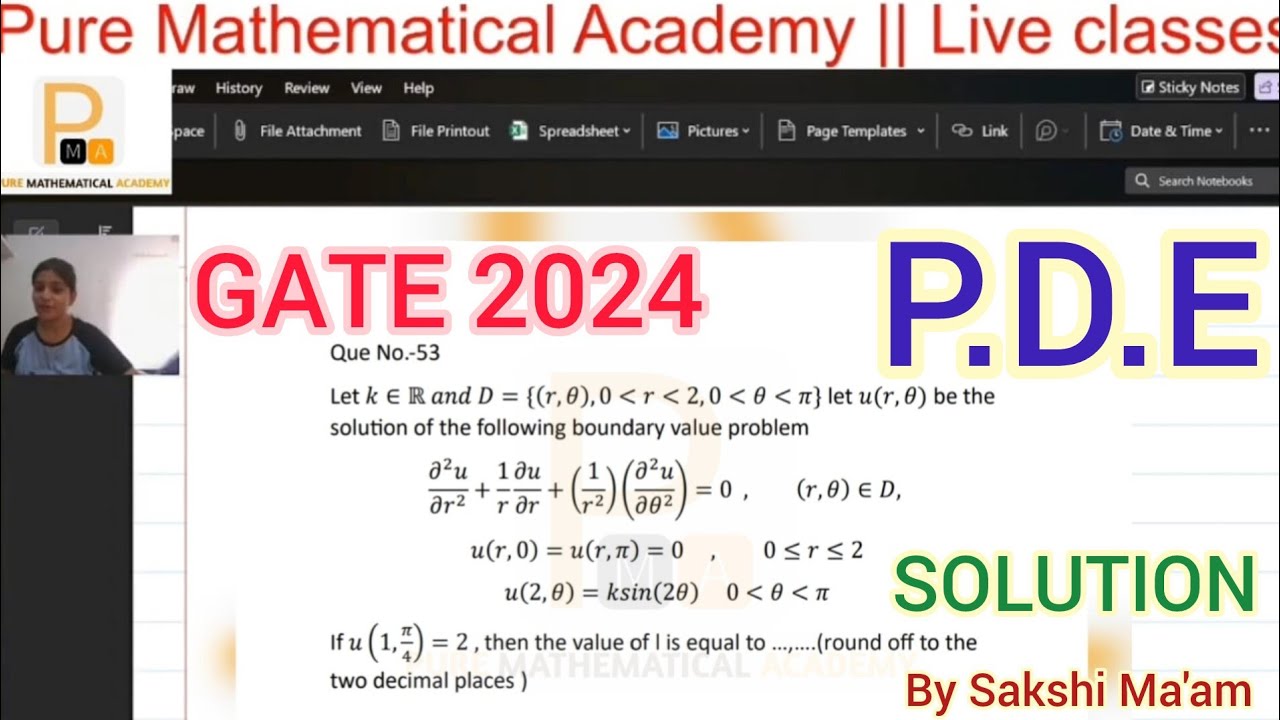 GATE 2024 Mathematics Q.No 53 Solution | Gate 2024 Math PDE Solution ...