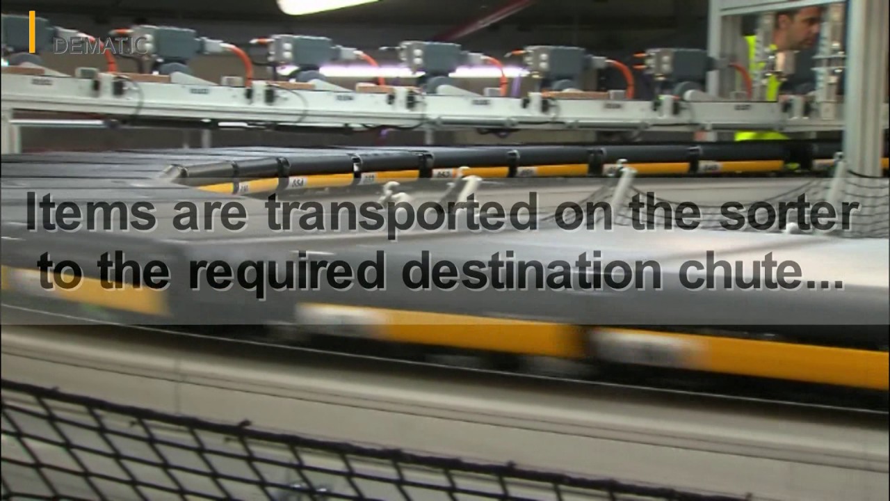 Dematic Sorter and Conveyor - YouTube